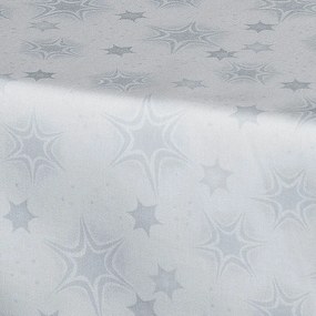 Ubrus Veba GARBO tisk Vánoční hvězdy bílo-stříbrná s nešpinivou úpravou Velikost: 40x140 cm