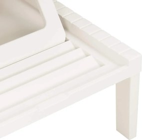 Zahradní lehátko plast bílé 315826
