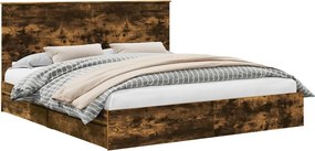 Postel s úložným prostorem se zásuvkou Kouřový dub 180 x 200 cm 3409528