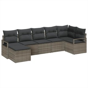 Set pohovek 7 ks Šedá polyratan 3346469