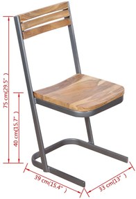 vidaXL Marketos Jídelní židle 6 ks masivní teakové dřevo