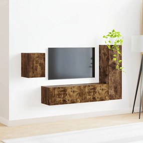 Sestava TV skříněk 4 ks Kouřový dub Kompozitní dřevo 3409002