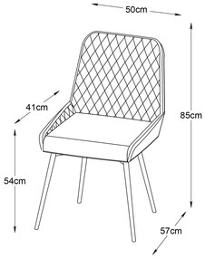 Šedá jídelní židle Milton – Unique Furniture