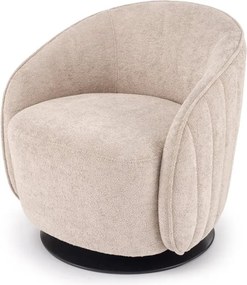 Designové otočné křeslo BASILIO — kov, látka, cappuccino