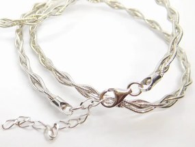Klenoty Budín Stříbrný pletený náhrdelník (lesklý) 925/1000 42+5cm 031047900002