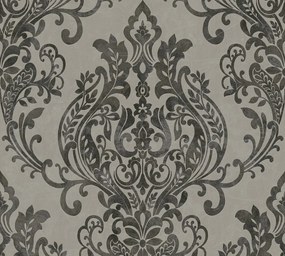 Vliesová barokní tapeta šedá, černá, zámecký vzor 376813 / Tapety na zeď 37681-3 New Life (0,53 x 10,05 m) A.S.Création