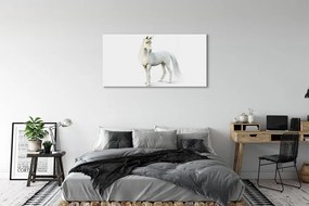 akrylový obraz bílý jednorožec 125x50 cm