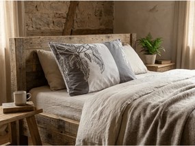 Polybavlněný povlak na polštář TIRSO POLY 50x70 cm, šedo-bílý knoflík