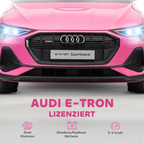HOMCOM Elektrické dětské auto 12V, elektrické vozidlo Audi E-tron, elektrické auto s dálkovým ovládáním, bezpečnostní pás, pro děti 3-5 let