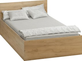 Postel s kovovým roštem a úložným prostorem, 120x200, dub artisan, DOLI