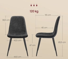 Sada 2 ks jídelních židlí Mikes šedá