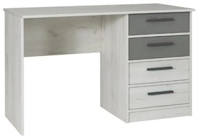 Psací stůl REST R06 Maridex 120/75/60 barevné provedení: craft bílý/šedá/růžové úchyty