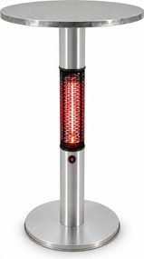Vyhřívaný barový stůl s infrazářičem, výška 1130 mm, 1500 W, Ø 600 mm, nerezový