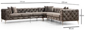 Atelier del Sofa Rohová sedací souprava Como Right - Anthracite, Antracitová