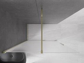 Mexen Velar posuvná sprchová stěna Walk-in 130 x 200 cm, matná 8 mm, zlatá - 871-130-000-33-50
