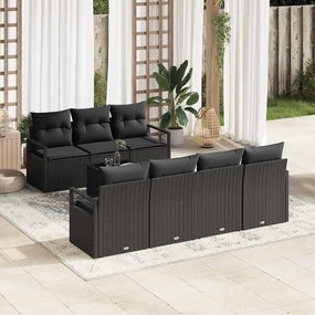 Set pohovek 8 ks 7-Počet míst Černá polyratan 3346293
