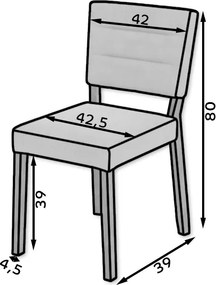 ADRK Furniture Sada stůl s židlemi RODOS 80 SE-ROD-80-S