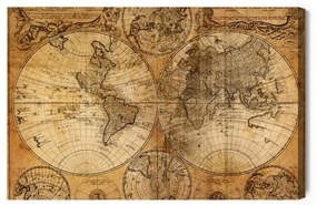 Obraz Mapa Starého Světa Z 18. Století Nedostatek Nedostatek Přírodní plátno 100x70