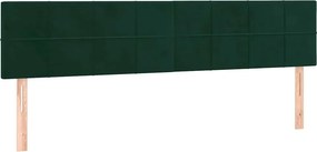 Box spring postel s matrací a LED tmavě zelená 180x200 cm samet 3134420