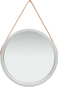 Nástěnné zrcadlo s popruhem 60 cm stříbrné 320370