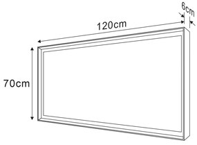 Sapho SORT zrcadlo s LED osvětlením 120x70cm, černá mat - II. Jakost