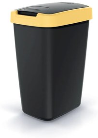 Odpadkový koš COMPACTA Q černý se světle žlutým víkem Barva: černá/žlutá, kód produktu: , objem (l): 25
