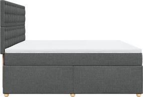 Box spring postel s matrací tmavě šedá 200x200 cm textil 3291402