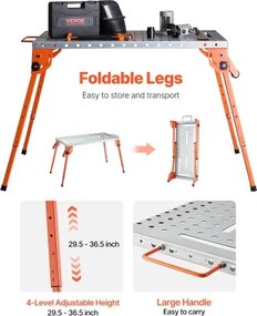 Svařovací stůl 111,8 × 53,3 cm 226,8 kg skládací pracovní stůl s nastavitelnou