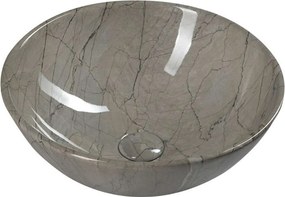 Sapho Dalma - Umyvadlo na desku, průměr 42 cm, bez otvoru pro baterii, bez přepadu, grigio MM113