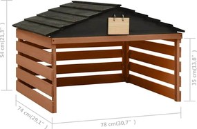 Garáž na robotickou sekačku černohnědá 78x74x54 cm jedlové dřevo 315301