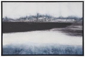 Zarámovaný obraz na plátně krajina 63 x 93 cm černomodrý AZEGLIO Beliani