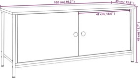 vidaXL TV skříňka s dvířky 102 x 35 x 45 cm kompozitní dřevo [826290] Barva: hnědý dub