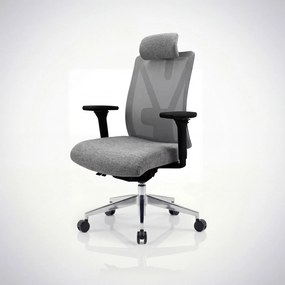 Ergonomická otočná kancelářská židle s síťovaným opěradlem, šedá: VECTOR