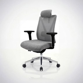 Ergonomická kancelářská židle šedá se síťovinou VECTOR