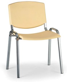 Konferenční židle Design - chromované nohy, žlutá