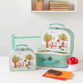 Kartonové dětské organizéry na hračky v sadě 3 ks 21x28x8 cm Woodland Friends – Rex London