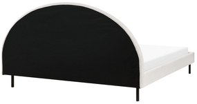 Čalouněná buklé postel 180 x 200 cm bílá MARGUT Beliani