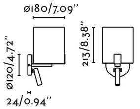 FARO 20053 - LED Nástěnná lampa NILA 1xE27/15W/230V + LED/3W krémová/černá