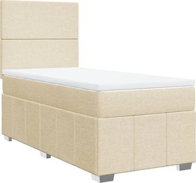 Box spring postel s matrací krémová 90x200 cm textil 3291549