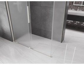 Mexen Velar, sprchový kout s posuvnými dveřmi 130 x 70 cm, 8mm sklo námraza, broušená ocel, 871-130-070-31-97
