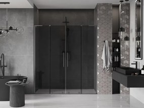 Mexen Velar L Duo, posuvné sprchové dveře do otvoru 170 cm, 8mm šedé sklo, grafit broušený, 871-170-003-42-66