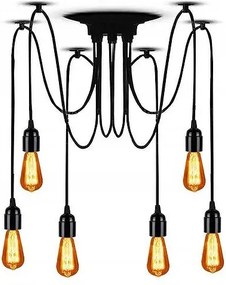 Toolight - Stropní lampa Spider 6xE27, černá, OSW-00017