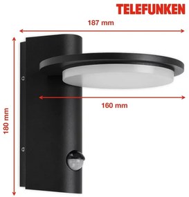 Telefunken 312505TF-LED Venkovní nástěnné svítidlo se senzorem LED/10W/230V IP44