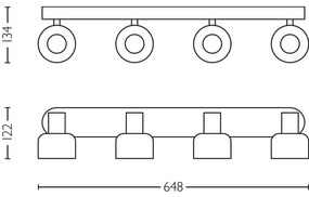 Philips - Bodové svítidlo SLEET 4xE14/25W/230V