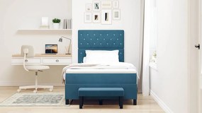 Postel s boxspringem s čelo Tmavě moddrá 190 x 120 cm samet 3344436