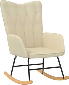 Houpací křeslo krémové textil 327613