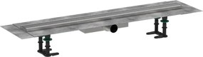 Hansgrohe RainDrain Compact, úplná sada sprchového žlabu 900 pro plochou instalaci, kartáčovaná nerezová ocel, HAN-56168800