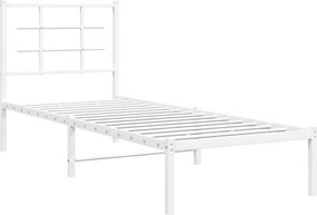 vidaXL Kovový rám postele s čelem 75 x 190 cm [355600] Barva: Bílá