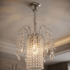 Toolight Toolight, křišťálová závěsná lampa Ø30 cm, 3×E14, SWE089-CP, chromová, OSW-30216