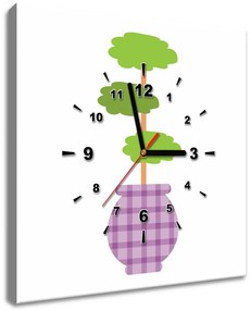 Gario Obraz s hodinami Stromeček ve váze Rozměry: 40 x 40 cm